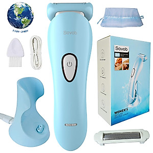 Sovob Electric Razor for Women Painless Lady Shaver Hair Remover for Womens Legs and Underarms Bikini Trimmer Wet and Dry Waterproof with LED Light