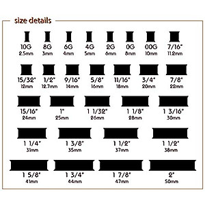 3/4 gauges 20mm ear gauges 00g 0 00 tunnels gauges 00g 0g plugs ears women men silicone 3/4 gauge 20mm