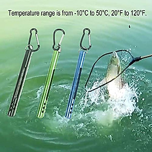 JOYGO FISHAN Fishing Thermometer for Fly Fishing Water Sea Bass Fishing Accessories Outdoor Water Stream Metal Thermometer (Black Color)