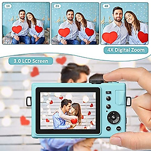 Digital Camera for Kids, FHD 1080P 24MP Mini Video Camera, 1500mah Rechargeable Camera 3.0 inch Screen Compact Camera, Portable Camera for Boys, Girls, Beginners
