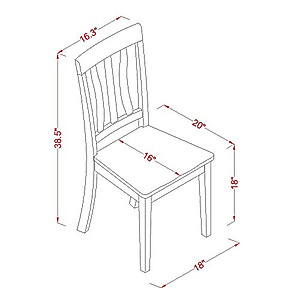 East West Furniture LGAN9-BCH-W, 9-Piece