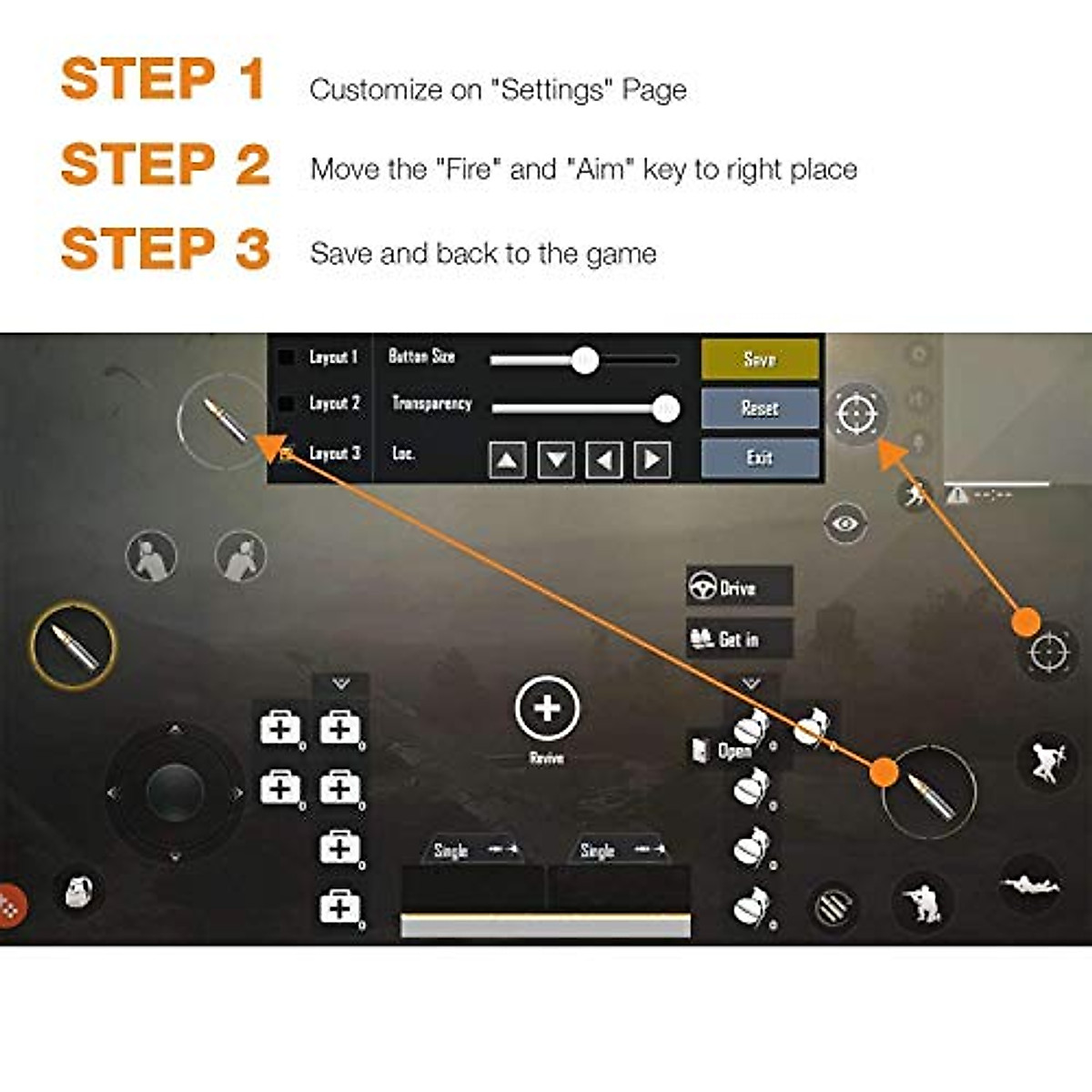 COOBILE Mobile Game Controller for PUBG Mobile Controller L1R1 Mobile Game Trigger Joystick Gamepad for iOS & Android Phone(W10 update)