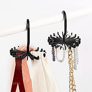 AUEAR, 16 Pack 360 Degree Rotating Scarf Hanger Twirl Plastic Ties Hanger for Home Bedroom