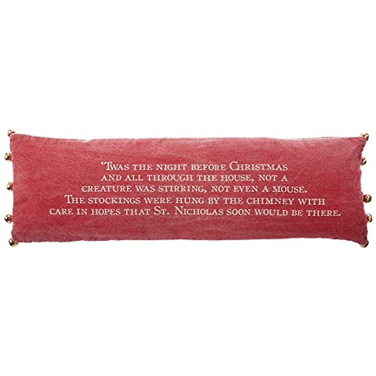 Mud Pie Night Before Long Pillow, 1 Count (Pack of 1), RED