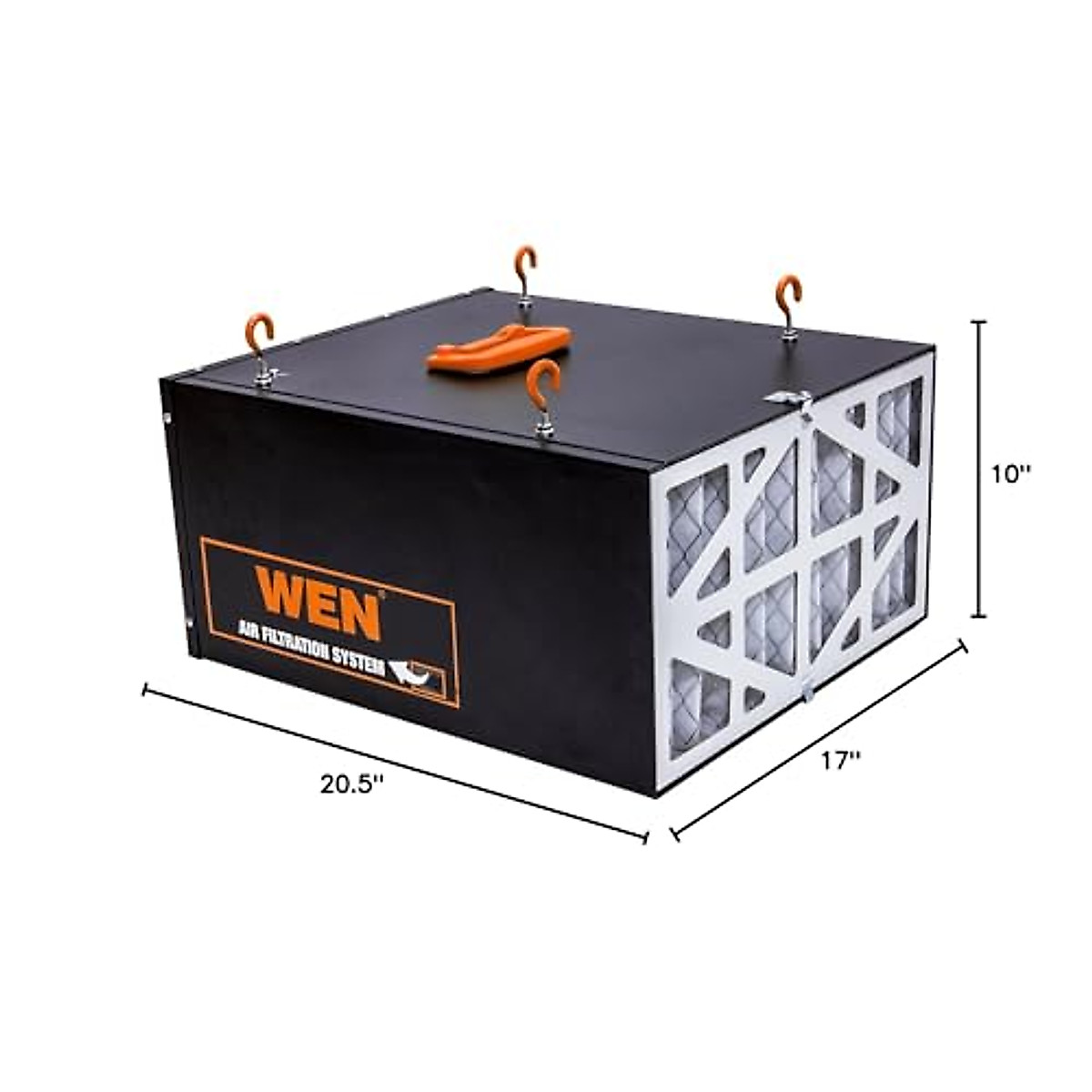 WEN 3410 3-Speed Remote-Controlled Air Filtration System (300/350/400 CFM), Basic w/ RF Remote (400 CFM) , Black