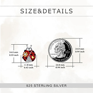 Elephant Stud Earrings 925 Sterling Sliver Cute Animal Jewelry Gifts for Women (ladybug)