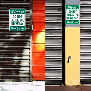 Please Do Not Block The Driveway Thank You Sign, No Parking Sign, 14 x10 Inches .40 Rust Free Aluminum, UV Protected, Durable Ink, Weatherproof, Weather Resistant, Easy To Mount, Indoor & Outdoor Use