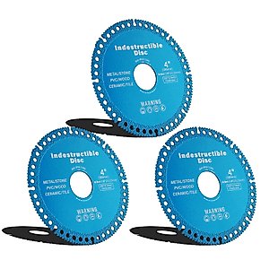 Indestructible Disc for Angle Grinder 4 Inch with 7/8'' Arbor Hole, Cut Off Wheel for Ceramic/Tile/Metal/Wood/Stone 3pcs