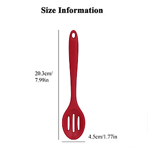 Slotted Spoon, 4 PCS Slotted Serving Spoons, Small Colorful Silicone Stirring Spoon, Mixing Slotted Spoons for Straining Oil and Juices, Getting into Small Jars, and Serving