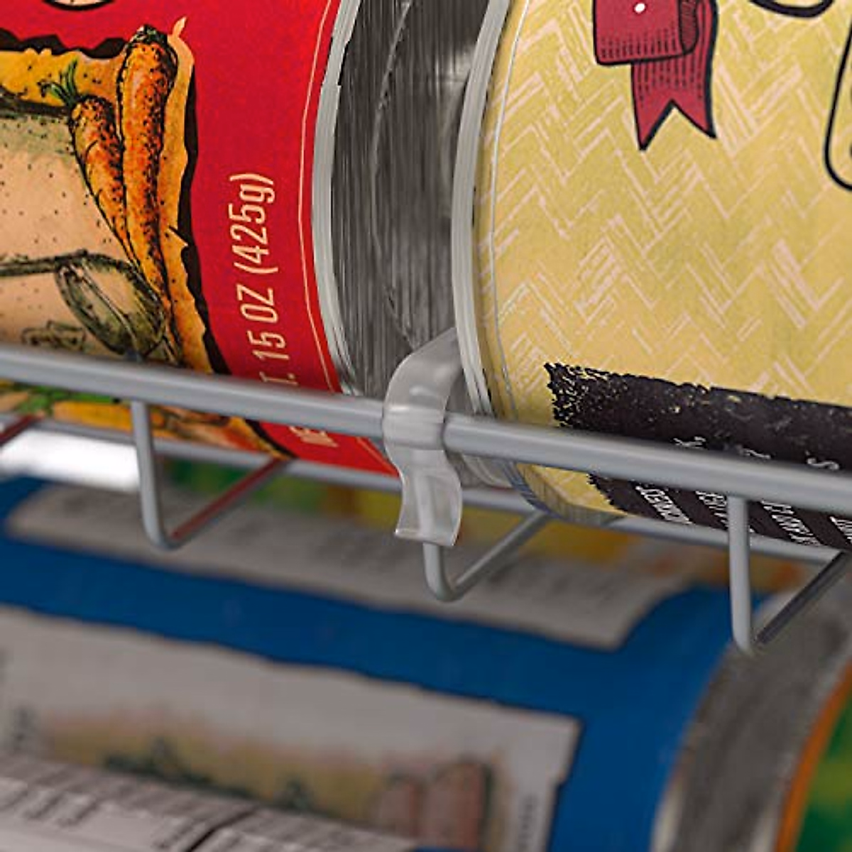 SimpleHouseware Stackable Can Rack Organizer, Silver