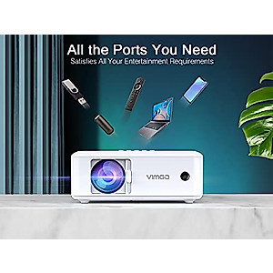 VIMGO 5G WiFi Projector, 8500L Native 1080P Outdoor Movie Projector, Mini Projector with Synchronized Smartphone Screen, 200'' Portable Projector for TV Stick, Video Games, HDMI/USB/AV, iOS & Android