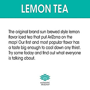 Arizona Tea, Premium Brewed Lemon Bottled Tea, 16 Fl Oz (Pack of 12)