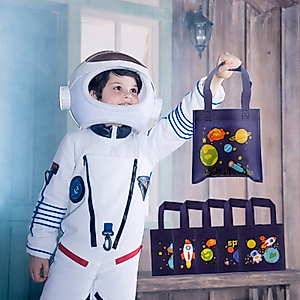 BANBALLON 20 PCS Outer Space Party Favor Bags Space Non-Woven Gift Bags Treat Gift Bags For kids Birthday Party Outer Space Theme Party Baby Shower Goodie Bags Supplies