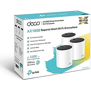 TP-Link Deco X25 AX1800 Whole-Home Mesh Wi-Fi 6 System, 2 Ports, 2.4 GHz/5 GHz