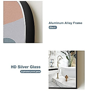 SHIGAKEN 65"×22" Arched Full Length Mirror, Aluminum Alloy Framed, Floor Mirror, Full Body Mirror, Large Arched Wall Mirror - Black