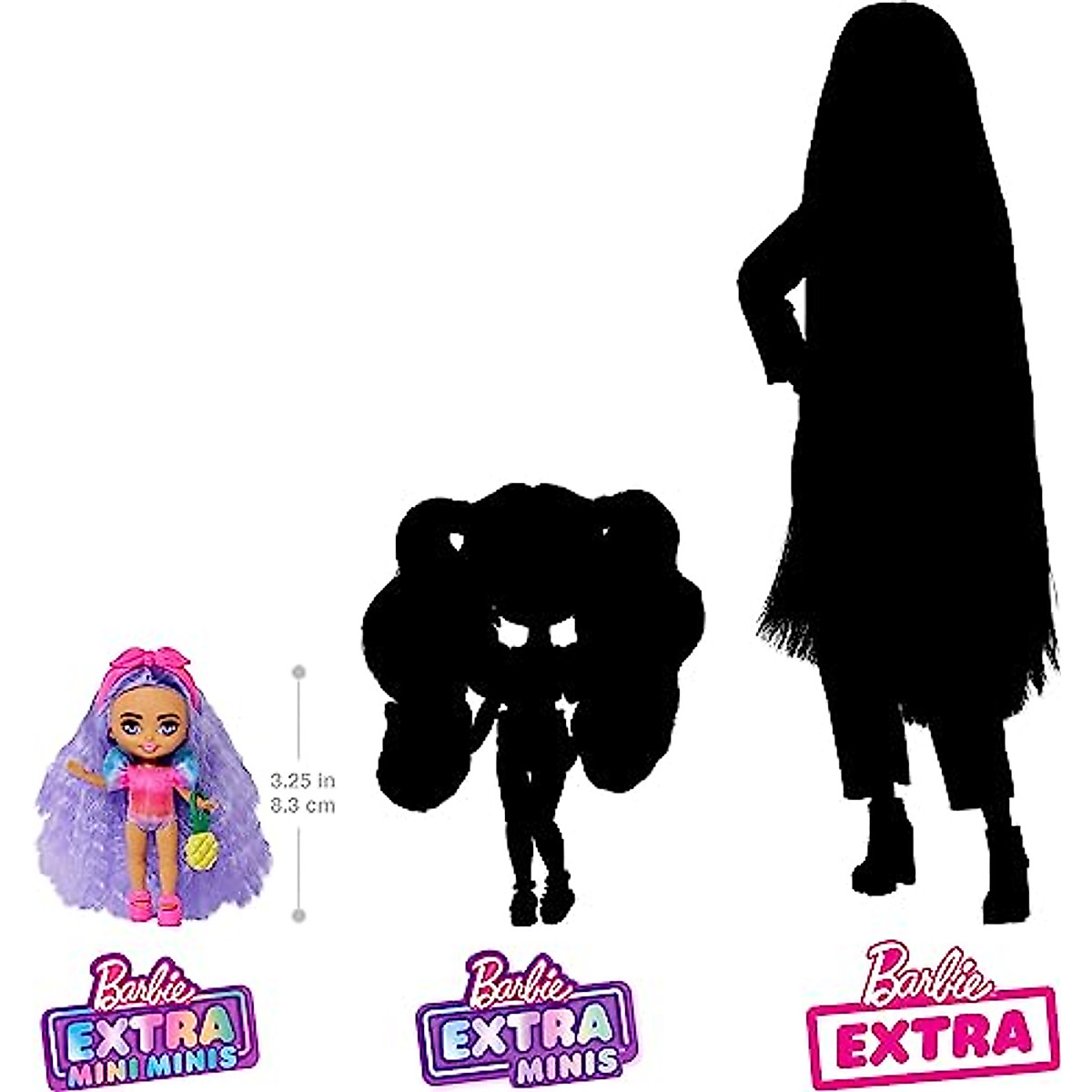 Barbie Extra Mini Minis Travel Doll with Beach Fashion, Tie-Dye Swimsuit and Tropical Accessories, Barbie Extra Fly Small Doll