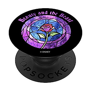 Disney Beauty And The Beast Rose Stained Glass PopSockets PopGrip: Swappable Grip for Phones & Tablets
