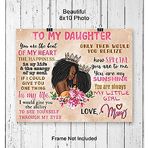 Black Mother Daughter Wall Art - African Americans Black women Wall Art & Decor - Baby shower Gift - Nursery Wall Art - Pink Girls Room Girls Bedroom Wall Art - To My Daughter Poster 8x10 UNFRAMED