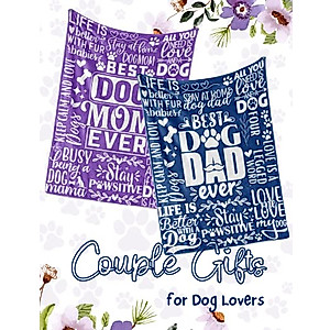 InnoBeta Dog Dad Flannel Fleece Blankets Throws for Dog Lovers, Best Dog Dad Ever Gifts, Perfect for Father's Day Birthday Christmas Thanksgiving, Purple, 50" x 65"