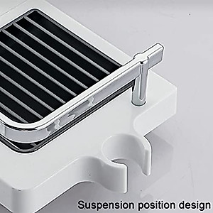POROPL Shower Rack Soap Holder for Bathroom - Shower Caddy Shelves Slide Bar for Shower Head Shampoo,Soap Holder Suitcase Shower Shelves with Hanging Hook (White)