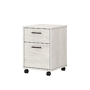 Bush Furniture Key West 2 Drawer Mobile File Cabinet, Linen White Oak