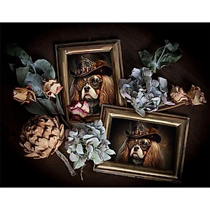 Steampunk Cocker Spaniel, Art Print, Wall Hanging, Animal Poster Picture, Photograph Fantasy Anthropomorphic, Dog Puppy Gift, Imagination (8x10)