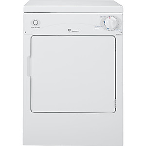 GE DSKP333ECWW Spacemaker 24" Portable Electric Dryer with 3.6 Cubic. Ft. Capacity