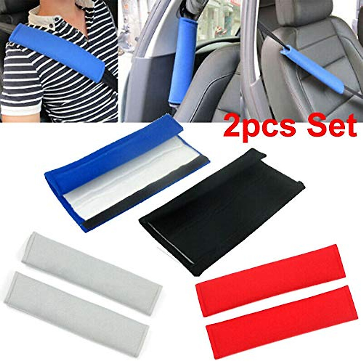 2 Pieces Car Seatbelt Pads for Children, Morechioce Universal Car Seat Belt Shoulder Strap Covers Adjustable Seat Belt Cover Pad Protective Seat Belt Cushion Car Seat Belt Protector, Blue