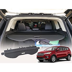 VESUL Retractable Rear Trunk Cargo Cover Compatible with Ford Escape 2013-2019 Security Shade Shield Tonneau Cover Anti-Peeping Luggage Privacy Screen with Extra Canvas Cover……