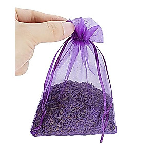 Kslong 100PCS Small Mesh Bags Drawstring 3x4,Sheer Organza Bags Drawstring for Jewelry, Mesh Party Wedding Favor Bags for Small Business,Candy,Bracelet Packaging,Empty Sachet Bags (Purple)