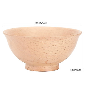 Qioniky Wooden Salad Bowl, Salad Bowls, Durable for Outdoor Camping Restaurant Kitchen(11.5 * 5.5 Beech Plum Blossom Reverse Bowl)