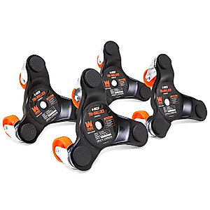 WEN DL6165 6-Inch 165-Pound Capacity Furniture Moving Tri-Dolly Set (4 Pack) , Black