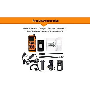 Baofeng Two Way Radio UV-17L Upgrade of UV-17R/UV17R New 5W Tri Band Handheld Radio with Type C Charging Cable and 1.77-inch Screen 999 Channels Walkie Talkies with Earpiece for Adults NO GPS