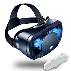 easyCool VR Headset Virtual Reality Glasses for Android Phone New Goggles for Movies Compatible 5-7inch Soft & Comfortable Adjustable Distance[with Remote], Black