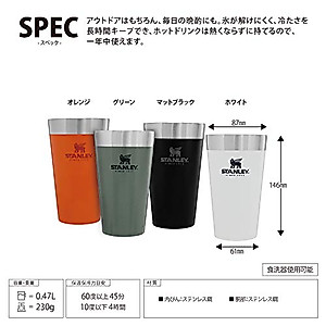 Stanley Stacking Vacuum Pint Pack of 4, Vacuum Insulated Tumbler, Stainless Steel, Coffee, Hot and Cold Retention, Beer, Outdoor, Watching Sports, Family, Dishwasher Safe