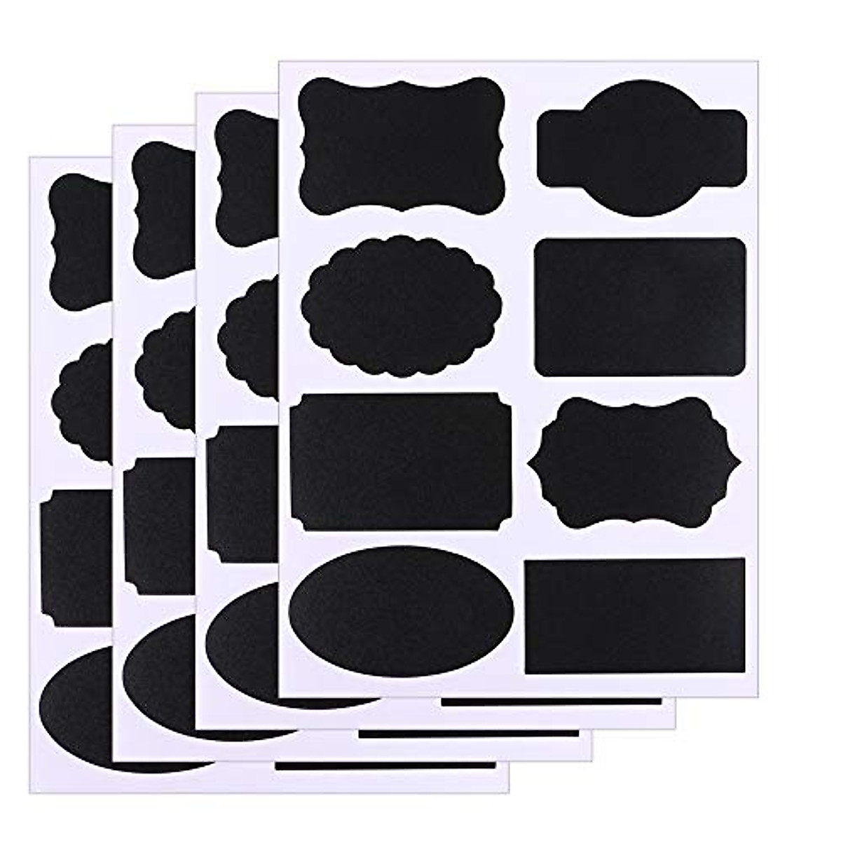 Harapu Chalkboard Labels Stickers for Food Jars, Spice, Glass, Cups, Bottles, Containers and Canisters, Decorative Reusable Waterproof Blackboard Labels - 4 Sheet (32 Pcs)