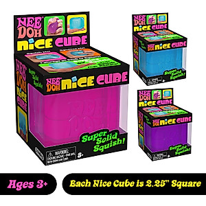 Schylling NeeDoh Nice Cube -Sensory Squeeze Toy with Super Solid Squish - 2.25" Cube