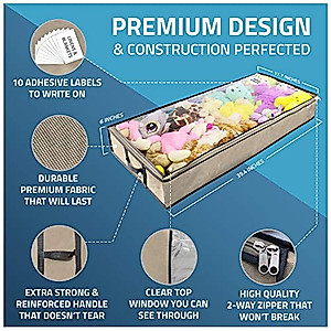 NestNeatly SmartCube Underbed Storage Bag 3 Large Under-the-Bed Storage Bins with Reinforced Handles Foldable Under-Bed Storage Bags and Containers