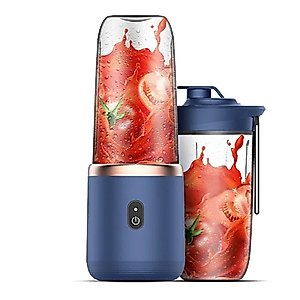 Generic Small Rechargeable Portable Food Blender, Red and White, 400 mL