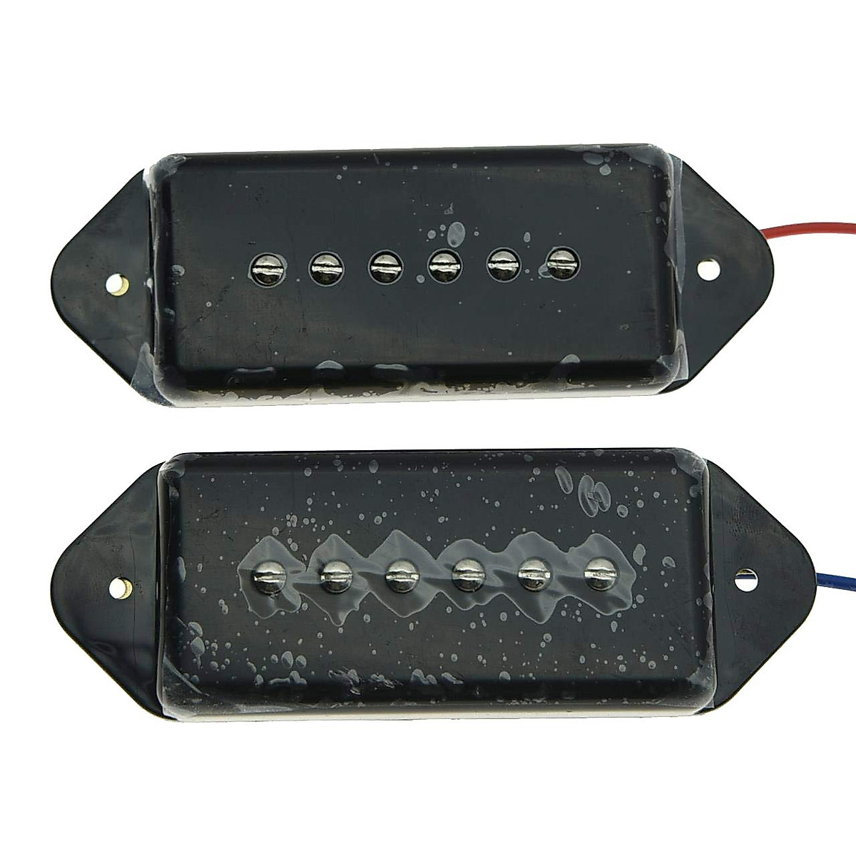 Black P90 High Power Sound Neck Bridge Dogear Pickup Soapbar Pickups Set