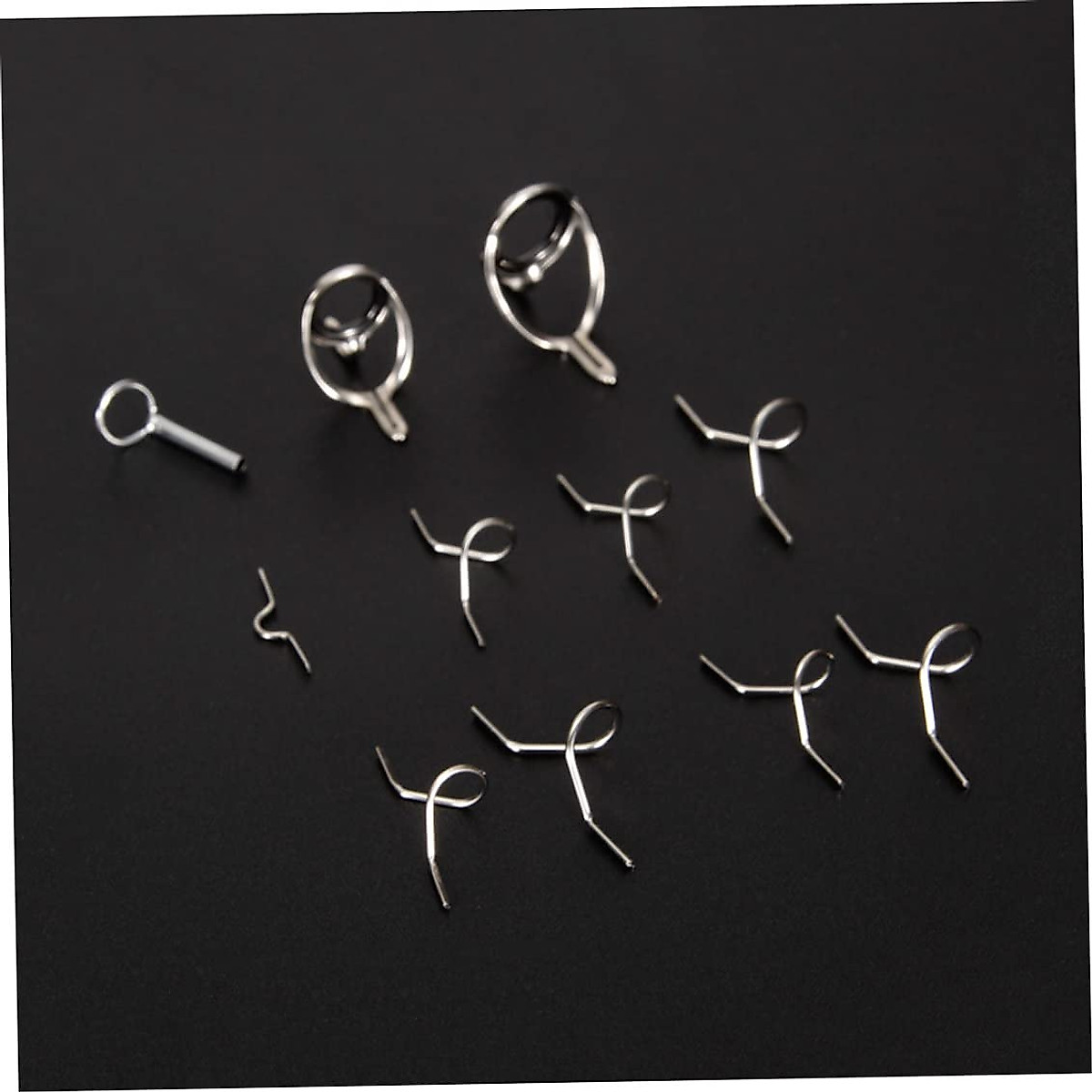 Fly Rod Guides Set, Hard Snake Ring Hook Keeper Fishing Rod Guide Tip Repair Kit Rod Cases & Tubes