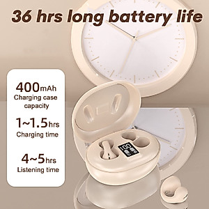 Clip on Open Ear Headphones Wireless Bluetooth Air Bone Conduction Headphones Head Set with Mic Bone Conduction Earbuds Headset Bone Conducting Earphones Ear Buds Workout Cycling Running