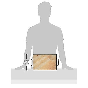 Charcoal Companion CC6064 Himalayan Salt Plate & Holder Set, 12" x 8" x 1.5", Black