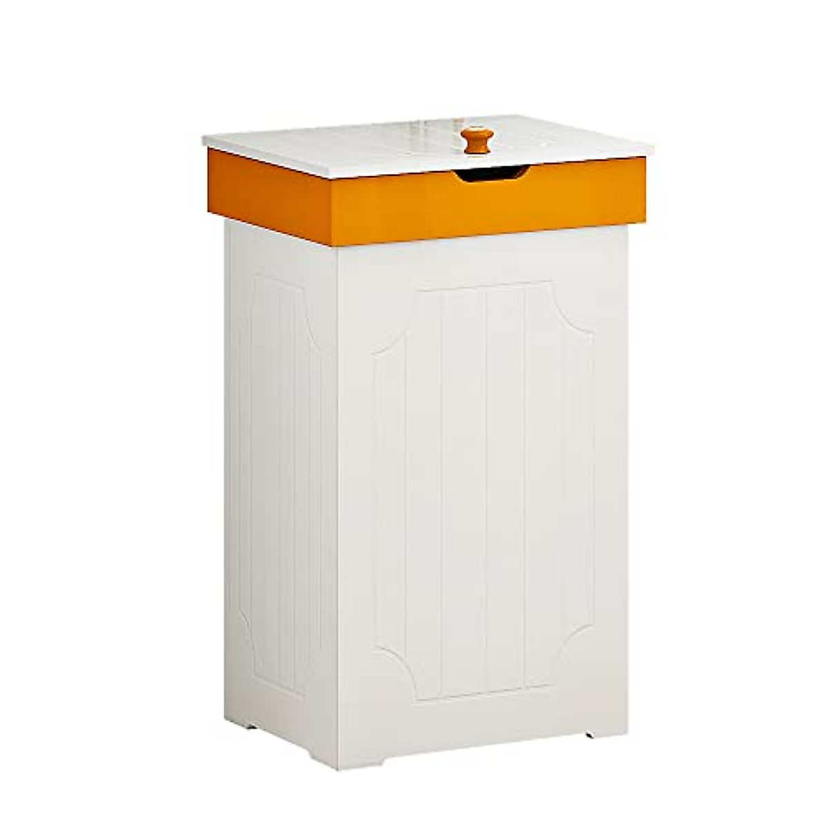 Function Home Trash Can Cabinet, 23 Gallon Kitchen Garbage Can, Wooden Recycling Trash Bin, Freestanding Dog Proof Trash Can, Farmhouse Trash Cabinet with Lid for Home Kitchen Bathroom, White