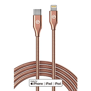 GALVANOX (2 Pack) Pet Proof iPhone Charger - Braided Metal Lightning to USB-C Charging Cables [Apple MFi Certified] Ultra Durable ChewProof Cord (4 Ft.) Compatible with iPhone and iPad