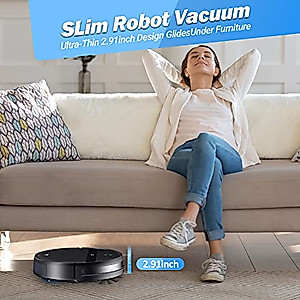 MANVINS Robot Vacuum and Mop Combo, Robotic Vacuum Cleaner, WiFi/Alexa/App, 2 in 1 Mopping Robot Vacuum Cleaner, Multiple Cleaning Modes, Slim, Quiet, Self-Charging, for Pet Hair/Hard Floor/Carpet