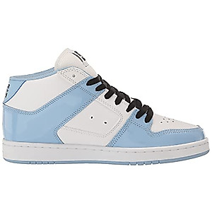 DC Women's Manteca 4 Mid Skate Shoe, Blue/White/Black, 6.5