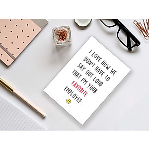 Longkado Humor I’m Your Favorite Emplyee Card for Boss, Happy Boss’s Day Card, Heartwearming Boss Birthday Card