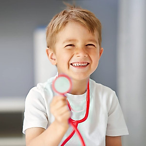 Disposable Stethoscopes, Red, 10 Pack, Single Patient Use, Plastic, 22" PVC Y-Tubing, Lightweight for Home, Education, Doctors, Nurses