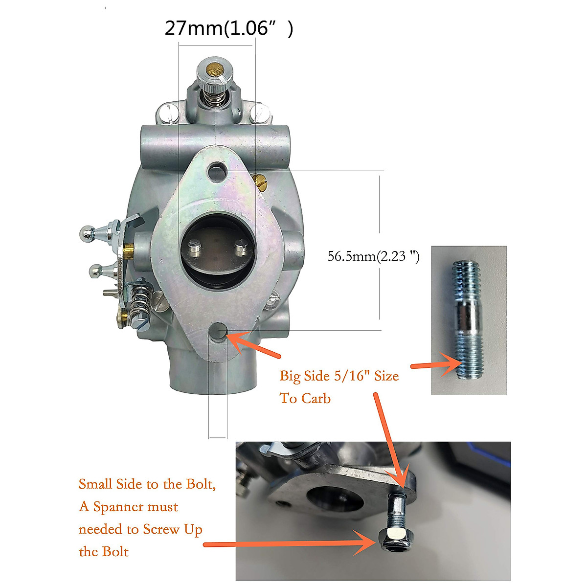 mdairc 8N9510C 9N9510A B3NN9510A heavy duty Carburetor Replacement for Ford Tractor 2N 8N 9N Heavy Duty TSX33 TSX241A TSX241B TSX241C B3NN9510A 9N9510A, For Zenith 13876 0-13876